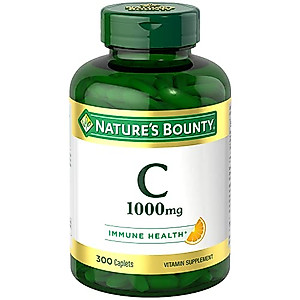 Nature's Bounty Vitamin C Caplets, 1000 mg Supplement, 300 Count