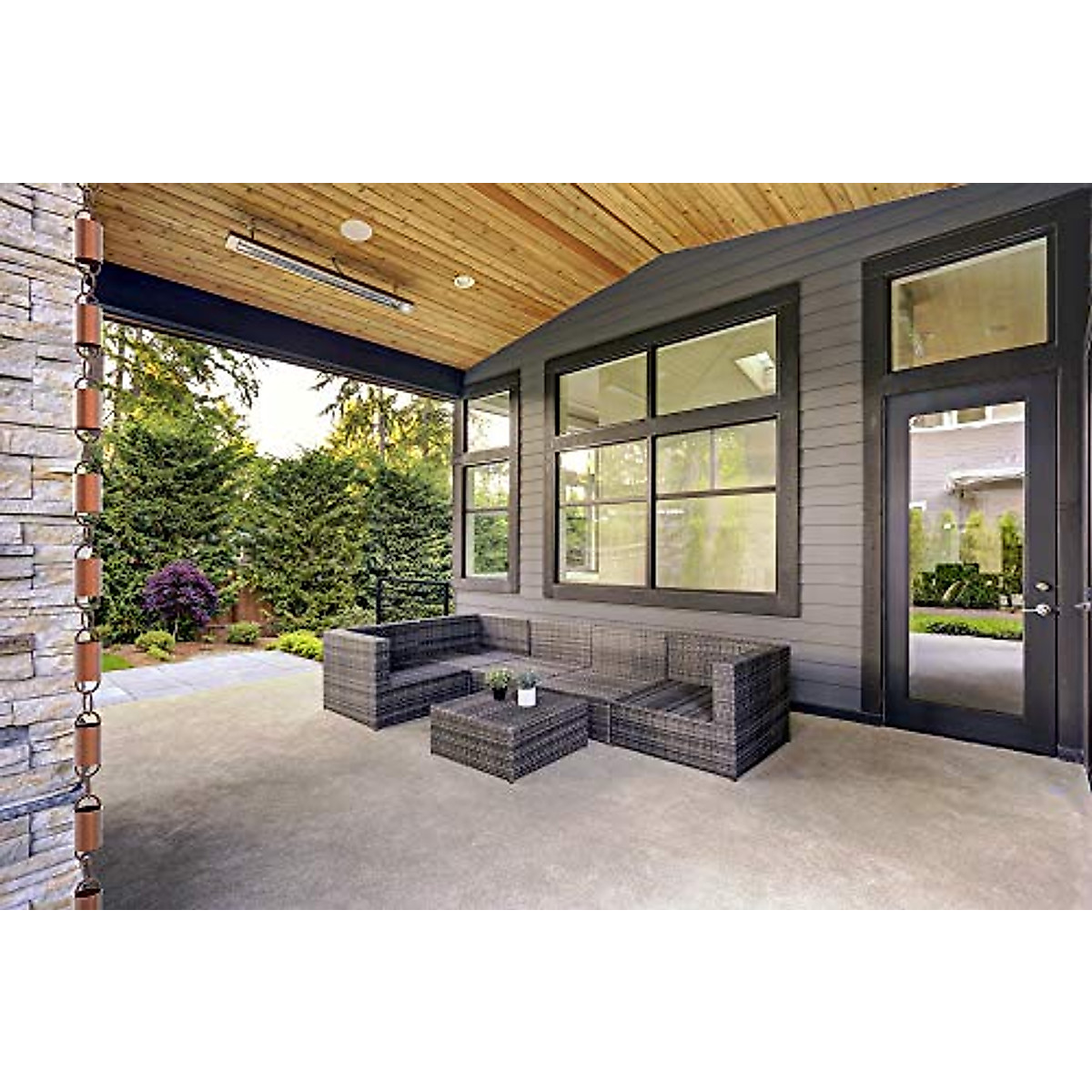 Rain Chains Direct - Channel Link Rain Chain - 8.5 FT - Pure Solid Copper - Premium Rain Chains for Gutters