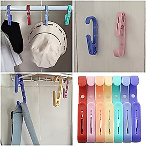 JJHXSM Multi Functional 3 in 1 Utility Clip Hook Rainbow Color Kit 95x30mm Clothespins Hook Sock Clip Laundry Clothes Pins for Clothes Quilt Blanket Home Kitchen Outdoor Trip