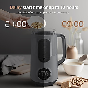 Zopehan Nut Milk Maker,35oz(1000ml) Automatic Soy Milk Maker for Homemade Almond, Oat, Soy Milk, Plant-Based Milk and Non-Dairy Beverages 8 in 1, Milk Maker Machine with Delay Start/Self Clean (Grey)