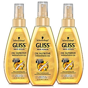 GLISS Hair Repair Nutritive Oil, Weightless Treatment for Fine to Normal Hair, 5.1 Ounces (Pack of 3)