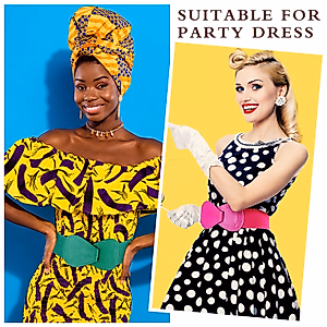 Wesiti 6 Pcs Stretch Belt for Women Dresses Wide Elastic Belt with Interlock Buckle, 6 Colors (Fresh Color, 8 Shaped)