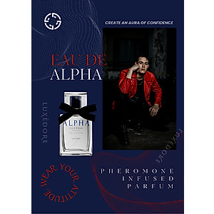 Luxedore ALPHA, Perfume Classic, Eau De Parfum, Pheromone Cologne for Men, Fresh Woody Jasmine Fragrance