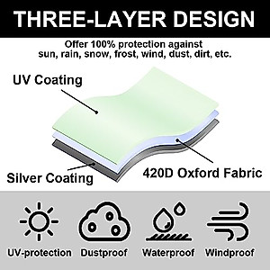 POYEE Umbrella Cover, 420D Waterproof Outdoor Patio Umbrella Cover for 9ft to 14ft Market Umbrella or 15ft Double-sided Umbrella, Coffee