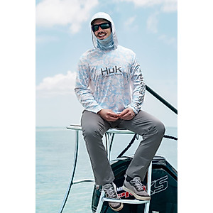 Huk Men's Neck Gaiter | Face UPF 30+ Sun Protection, Glacier, OSFA