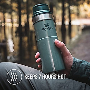 Stanley Trigger Action Travel Mug 0.47L Polar White – Keeps Hot for 7 Hours - BPA-free Stainless Steel Thermos Travel Mug for Hot Drinks - Leakproof Reusable Coffee Cups