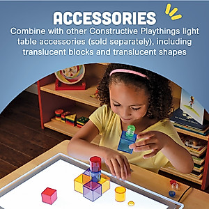 Constructive Playthings Ultra Bright LED Light Panel, Interactive LED Light for Art Supplies, Sensory Classroom Tools, Set of 1, Gray