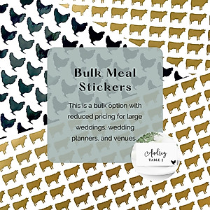 Bulk Meal Choice Stickers (Set of 100) - Wedding Meal Stickers - Place Card Meal Stickers - Wedding Meal Indicator - Food Choice Sticker (0.5 inch, Pasta, Gold)
