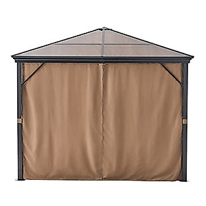Christopher Knight Home Aruba Outdoor Aluminum Framed Gazebo with Hardtop, 10' x 10', Brown / Black
