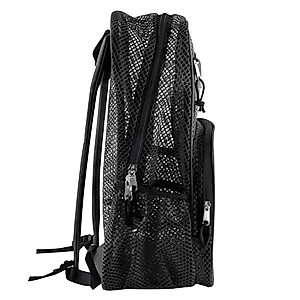 Collapsible Mesh Backpacks for Adults, School, Beach - Backpack with Reflective Strip and Wire Frame for Support (Black)
