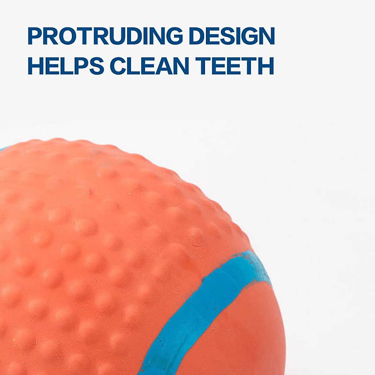 Dog Toy Balls,Natural Rubber Dog Chew Toys for Small Medium Breed,Squeaky Durable Dog Toys for Aggressive Chewers (Rugby Large)