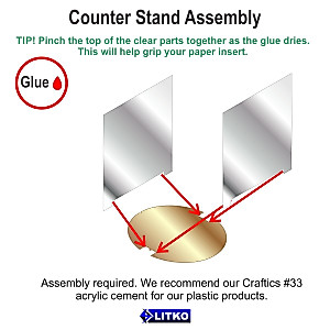 LITKO Paper Figure Holder | Game Card Holder | Paper Miniature Counter Bases (Circular Base, 3x3-Inch Slot)