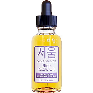 SeoulCeuticals Rice Bran Oil For Skin - Korean Skin Care Facial Glow Oil With Squalene And Vitamin E - Cruelty Free K Beauty Skincare For Dewy Glass Skin 1oz