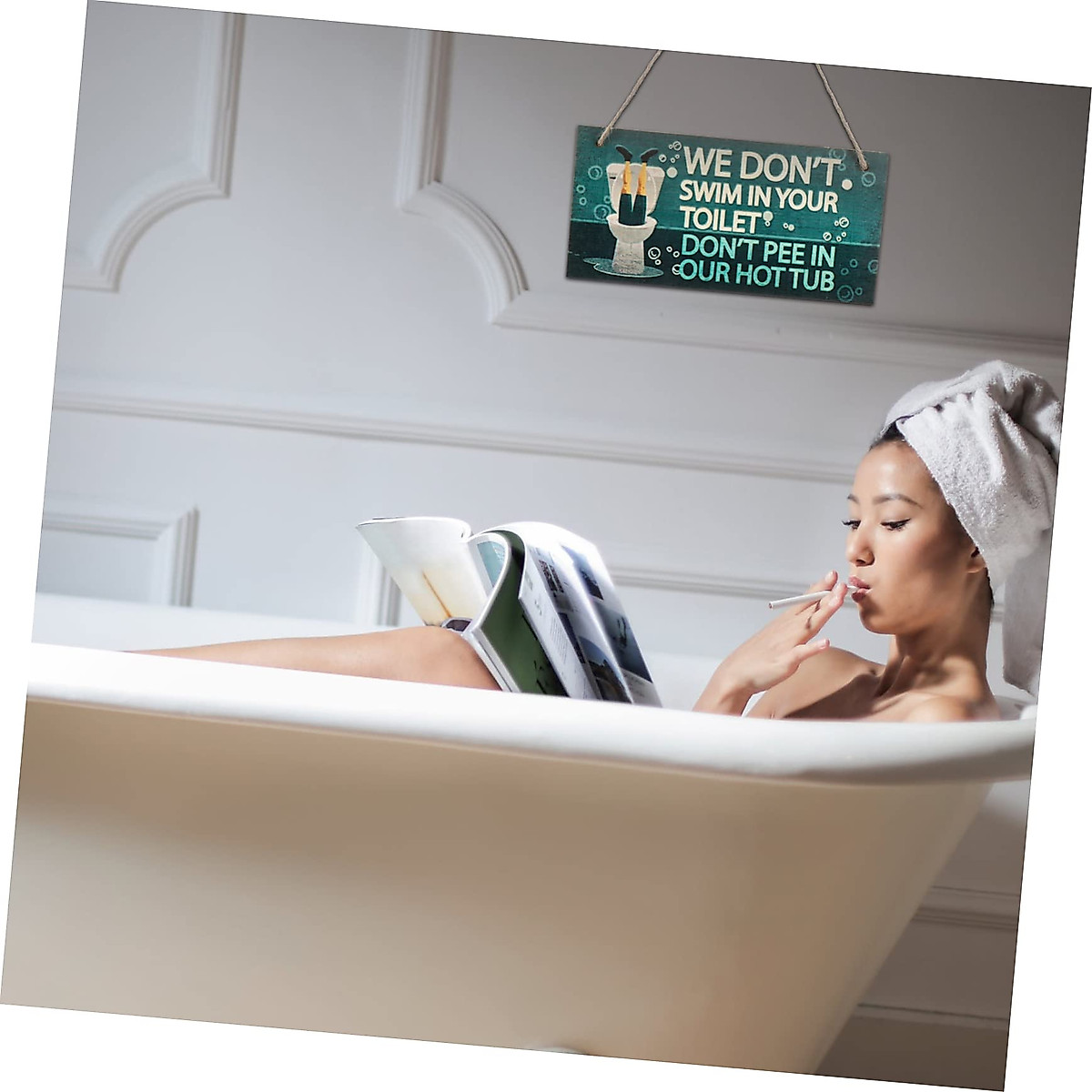 STOBOK 3pcs Bathroom Wall Wooden Sign Bathroom Signs for Door Wood Decor Christmas Decor Bathroom Funny Sign Bathroom Decor Funny Pool Sign Bathroom Wall Sign Bathroom Hanging Pendant