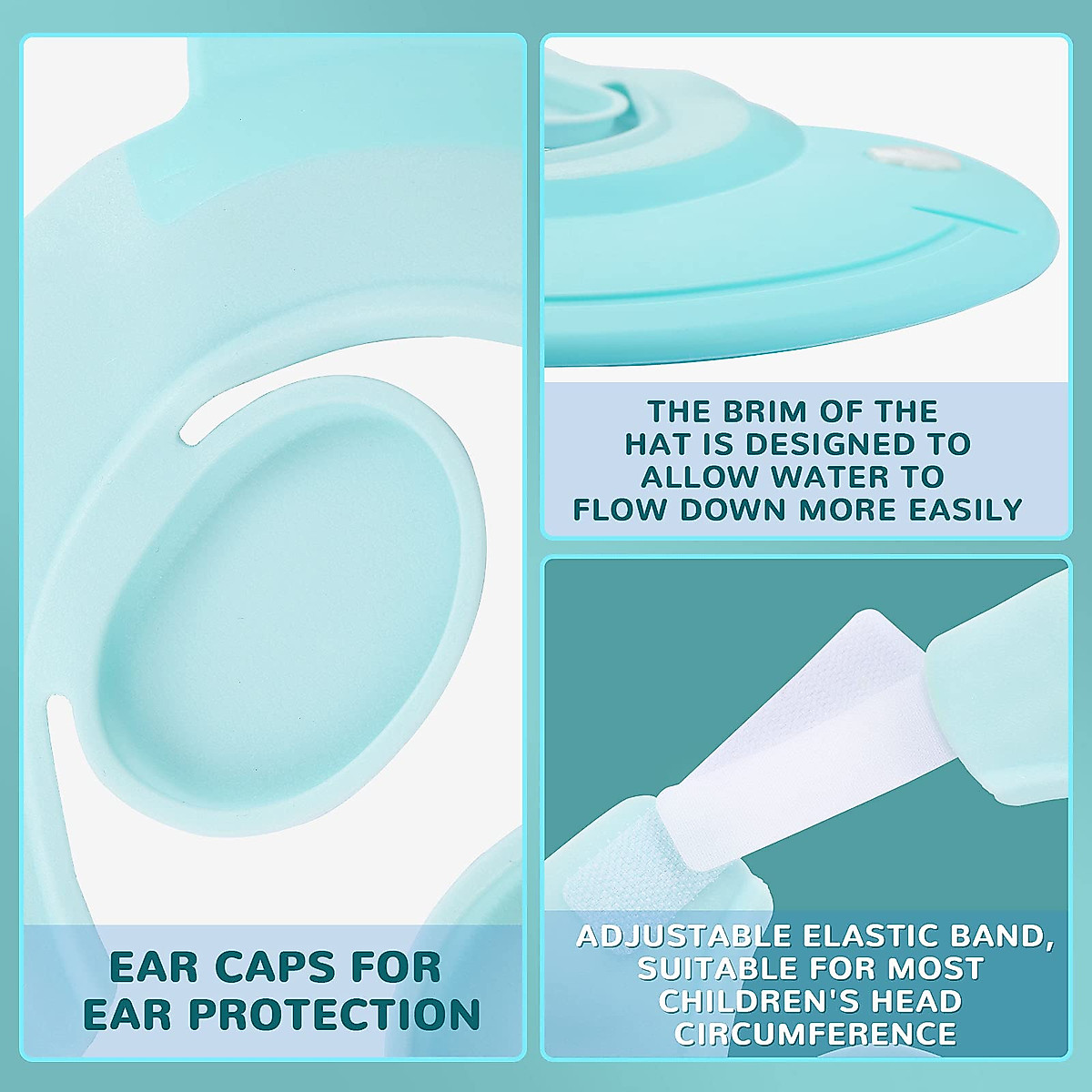 Baby Shower Cap Baby Hair Washing Bath Cap Safe Silicone Protection Bath Cap Soft Adjustable Visor Hat for Protector Head Eye Ear Shampoo Caps for Toddler Baby Kids Children