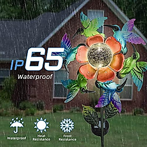 Solar Wind Spinners Hummingbird Spinner, Waterproof Outdoor Metal Wind Sculpture for Yard and Garden, Lawn & Garden Decor