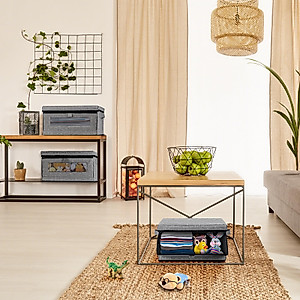 Stackable Storage Bins, 3 Storage Drawers, Drawer Dresser with Front Windows and Carrying Handles, 3 Drawer Organizer with Lid can be Used Independently, for Nursery, Office, Living Room