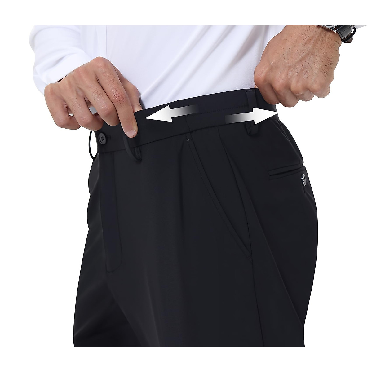 Lion Nardo Mens Stretch Dress Pants Slim Fit Dress Pants for Men Expandable Waist Casual Dress Pants Athletic Golf Pants