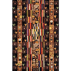 Momeni Rugs New Wave Collection, 100% Wool Hand Carved & Tufted Contemporary Area Rug, 8' x 11', Black