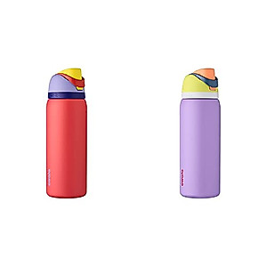 Owala FreeSip Insulated Stainless Steel Water Bottle with Straw for Sports and Travel, Poolside Punch & FreeSip Insulated Stainless Steel Water Bottle with Straw for Sports and Travel, Retro Boardwalk