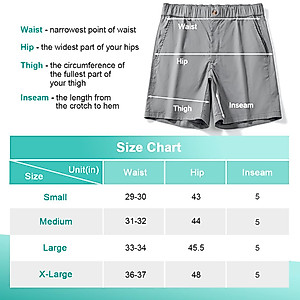 AIMPACT Mens 5.5 Inch Inseam Short Shorts Casual Stretch Shorts for Men Hybrid Shorts(Grey L)