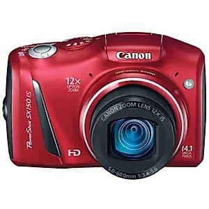 Canon PowerShot SX150 IS 14.1 MP Digital Camera with 12x Wide-Angle Optical Image Stabilized Zoom with 3.0-Inch LCD (Red) (OLD MODEL)