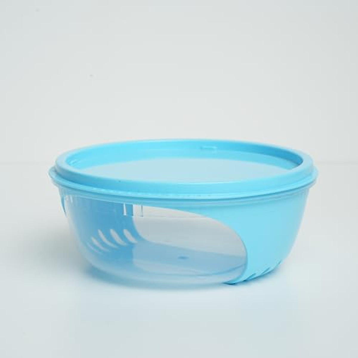 Unica Round Food Container, BPA-free Microwave Bowls with Lids, Airtight Container Serving, Stackable Mixing Bowl Set, Freezer & Dishwasher Safe, Set of 3, Blue, 16 oz, 6.12x6.12x2.54 in