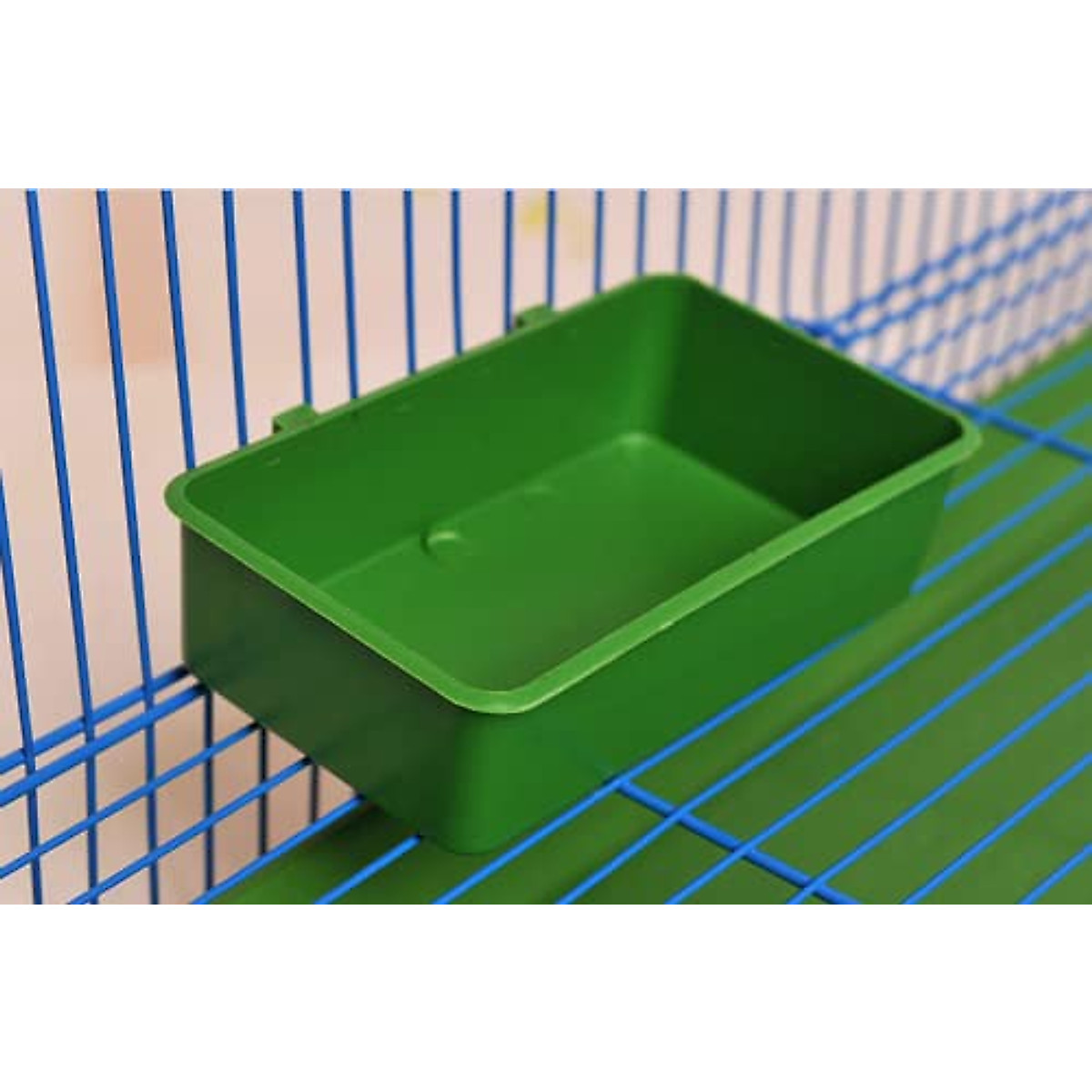 12 Pcs Bird Plastic Feeder,Seed Food Feeding Cups Plastic Hanging Bowl for Pet Parrot Parakeet Gamefowl Poultry Pigeon,Green