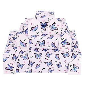 Central 23-6 Wrapping Paper Sheets - Purple Butterflies - GiftWrap for Girls Women - Birthday Gift Wrap - Recyclable - Made in the UK