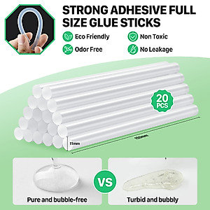 SEEKONE Full Size Hot Glue Gun, 60/100W Dual Power Large Glue Gun with 20 Pcs Premium Glue Sticks,High Temp Heavy Duty Industrial Glue Gun Kit for Quick Home Repairs, Arts, Crafts, DIY, Sealing