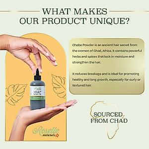 Roselle Naturals Chebe Oil for Hair Growth Made in USA 8 Fl Oz - Chebe Hair Growth Oil, Chebe Hair Grease for Stronger, Longer, Thicker Hair