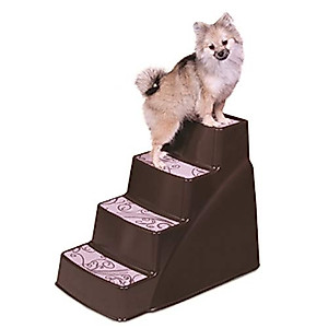 Petmate Lightweight Pet Steps Elevated Non-Slip Steps Chocolate Brown One Size Fits Most
