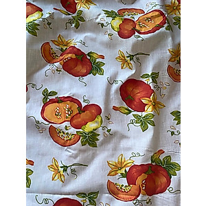 Keily & Megan Inc, 60" Wide Pumpkin Printed on White Poly Cotton Fabric by The Yard (Pumpkin 3 Yards)