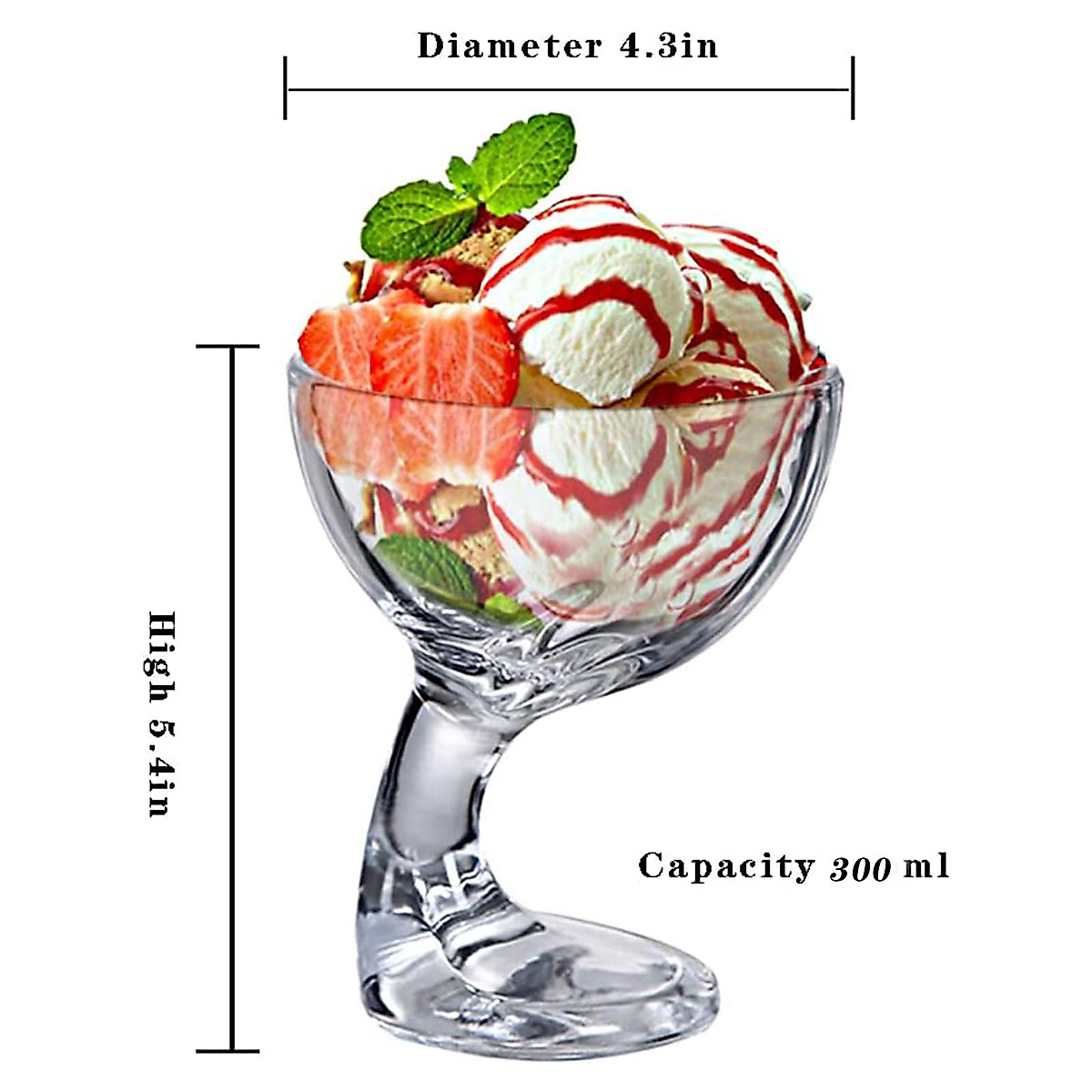 AEFPOYMXU Glass Dessert Cups set 4 Serving Bowls Ice Cream Sundae Punch Candy Snack Christmas Plates Small Appetizer Cute Salad Mini Bar Supplies Dish