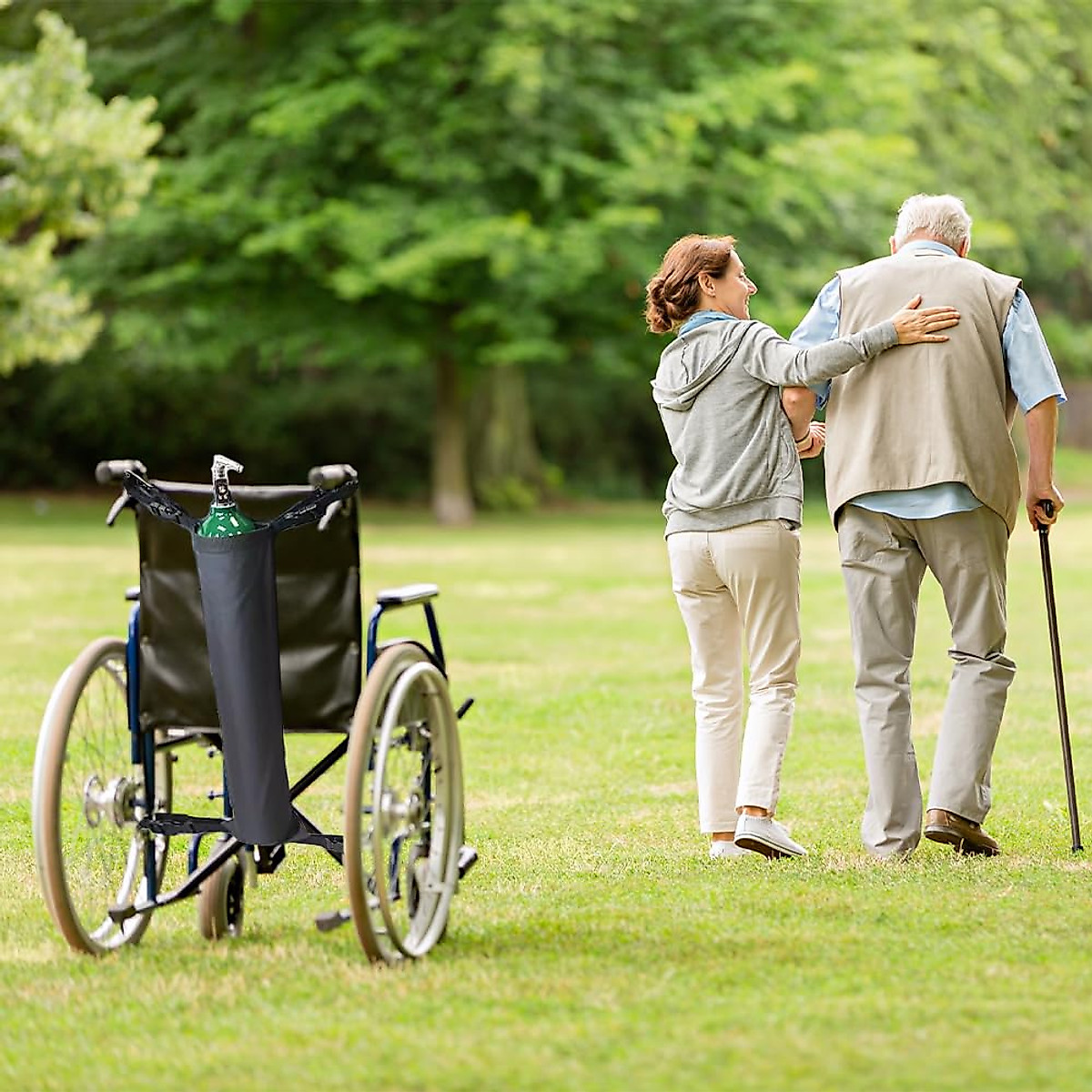 Oxygen Cylinder Bag, Oxygen Tank Holder, Oxygen Cylinder Holder Portable Transport Backpack with Buckles for Travel Carrier Home Rollator Scooter Easy Adjust Quick Release