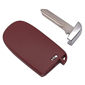 5 Buttons Remote Smart Key Fob Shell Case Fit for Jeep Grand Cherokee Dodge Challenger Charger Dart Durango Journey Chrysler 300 Keyless Entry Replacement Car Key Cover (Red)