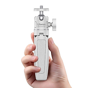 ULANZI Extension Pole Tripod, Mini Selfie Stick Tripod Stand Handle Grip for iPhone 13 Pro Max Samsung OnePlus Google Smartphone Canon G7X Mark III Sony RX100 VII A6400 Cameras Vlogging (Off-White)