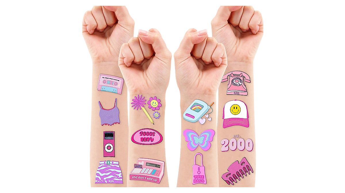 Y2K 2000 Temporary Tattoos for Teen Girls - 96PCS Party Favors
