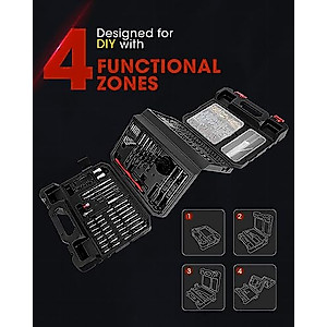 KingTool Drill Bit Set - 418 PCS Drill Bits, Drill Set & Drill Bit for Wood, Metal, Masonry, Cement, Screwdriver Bit Set Combo Kit Perfect for DIY Projects and Home Repairs