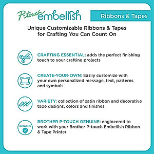 Brother P-touch Embellish Black Print on Pastel Pink Tape TZEMQE31M – ~½” Wide x 13.1’ Long for use with P-touch Embellish Ribbon & Tape Printer