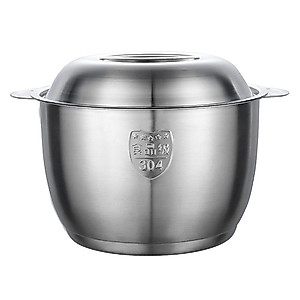 HEMOTON Nonstick Soup Pot 1pc Lard Can 304 Stainless Steel Oil Bottle Vegetable Baby Nonstick Sauce Pot