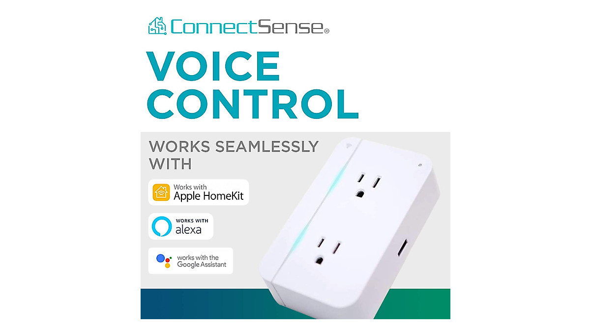 ConnectSense CS-SO-2 Smart Outlet Plug | Wi-Fi & Voice Control