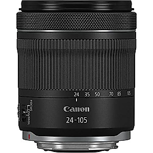 Canon EOS R Mirrorless Camera with 24-105mm f/4-7.1 Lens (3075C032) + 2 x 64GB Memory Card + Filter Kit + Wide Angle Lens + Color Filter Kit + Lens Hood + Bag + 2 x LPE6 Battery + More (Renewed)