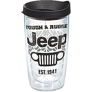 Tervis Jeep Made in USA Double Walled Insulated Tumbler Travel Cup Keeps Drinks Cold & Hot, 16oz, Tough and Rugged, 1 Count (Pack of 1)