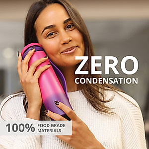 Elemental Iconic 20 oz Water Bottle with Straw Lid, Slim Insulated Water Bottles, Triple Wall Vacuum Stainless Steel Thermos, Reusable Metal Water Flask for Gym, Travel, & Sports - Berry Blast