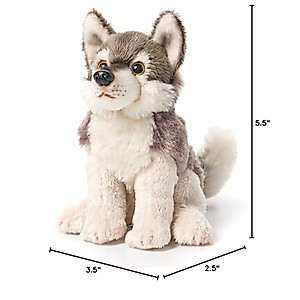 DEMDACO Little Silver Grey Wolf Children's Plush Beanbag Stuffed Animal Toy, 5.5 Inch (Pack of 1)
