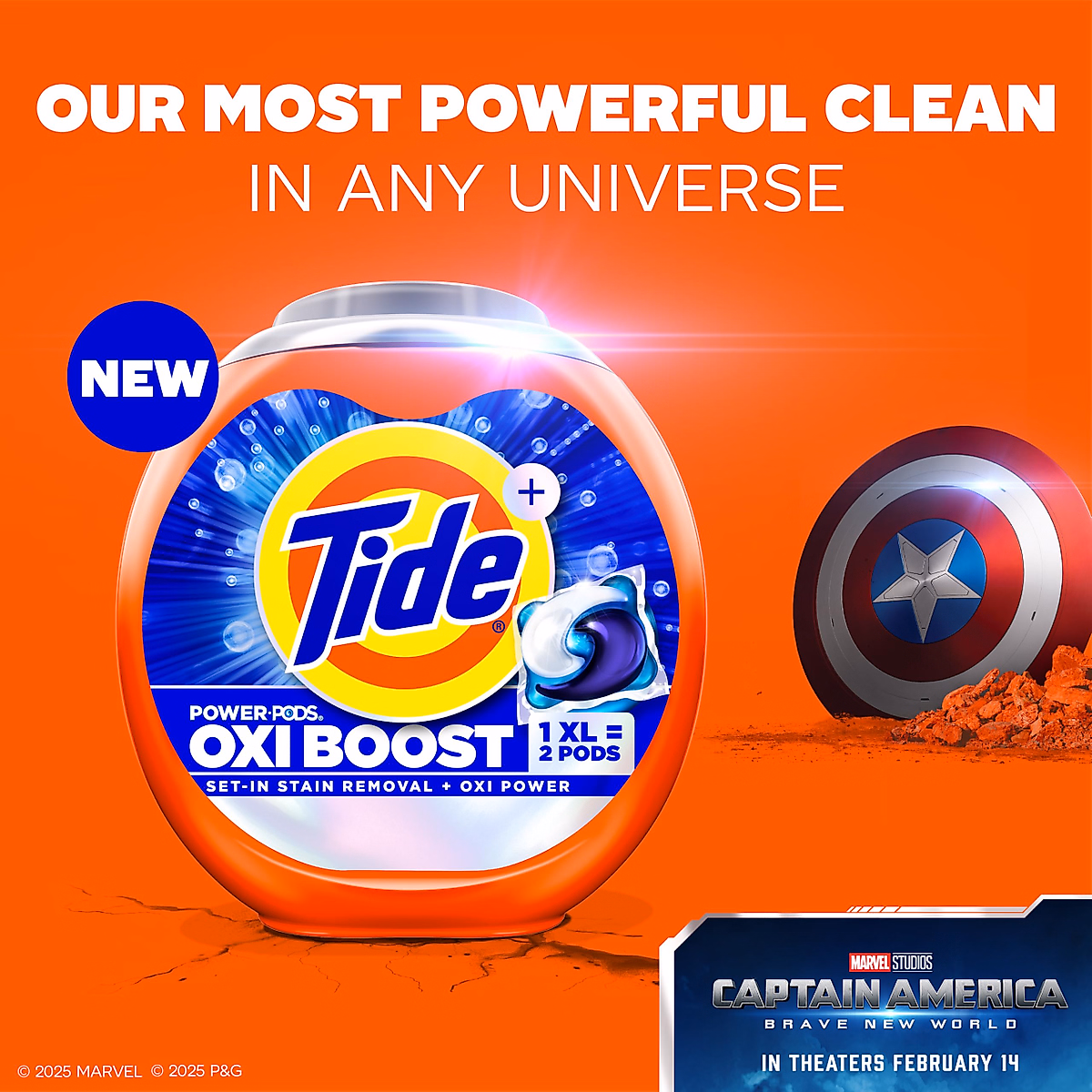 Tide Oxi Boost Power PODS Laundry Detergent Pods, 45 Count, Stain Remover Plus Oxi Power