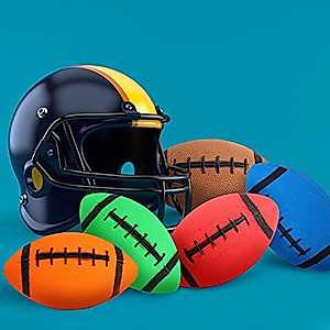 Shindel 6PCS Mini Inflatable Football, 6.3inch Ball Toys for Kids Perfect Outdoor and Indoor Games Football Lovers Gifts, for Super Bowl LVII Party Favors