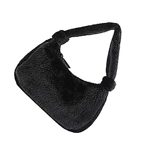 TENDYCOCO Top Handle Satchel Tote Purse with Zipper Fuzzy Handbag Faux Fur Purse for Women