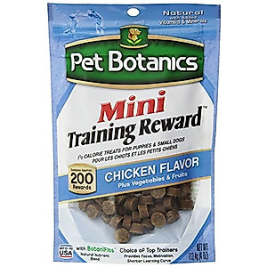 Pet Botanics Mini Training Rewards for Dogs 3 Flavor Variety Bundle: (1) Bacon, (1) Chicken and (1) Beef, 4 Oz Ea (200 Count per Bag, 3 Bags Total)
